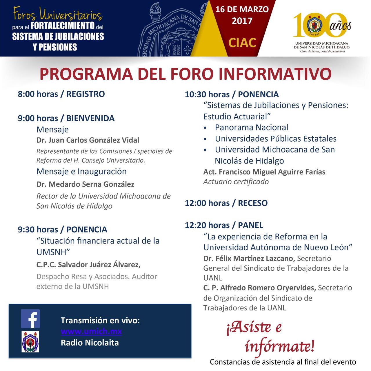 Programa del foro informativo
